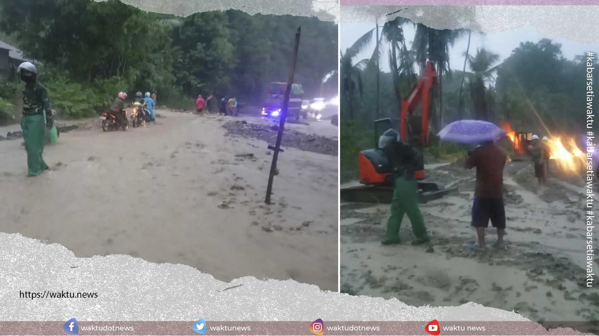 Banjir dan Longsor Di Bolmut Lumpuhkan Jalan Trans Sulawesi • Waktu news